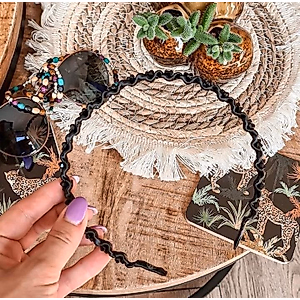 invisibobble HairHalo The Adjustable Headband - True Dark Sparkle - Hairbands Made for Everyone -Worn All Day with No Pain or Uncomfortable Pressure