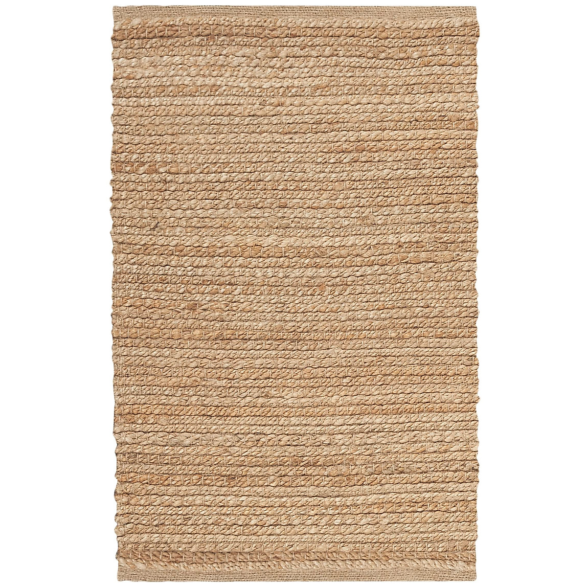 Nourison Natural Jute Solid Natural 2' x 3' Area -rug, Easy -cleaning, Non Shedding, Bed Room, Living Room, Dining Room, Kitchen (2x3)