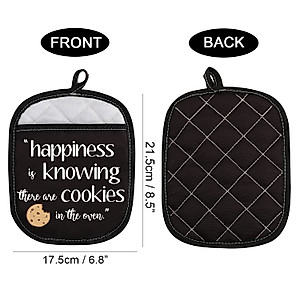 Cookie Lover Gift Happiness is Knowing There are Cookies in The Oven Pot Holder with Pocket (Cookies Oven)