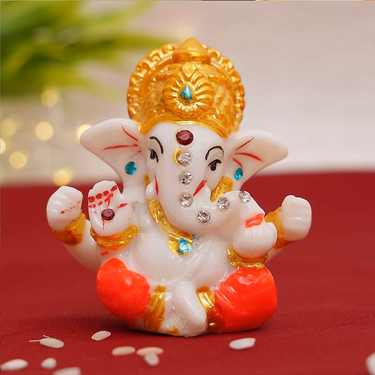 TIED RIBBONS Rakhi for Brother with Gift Set | Bhai Rakhi Set for Brother | Ganesha Statue | Mini Card | Roli Tika - Raksha bandhan Rakhi Bracelet for Brother Rakhi Thread | Rakhi Set for 2