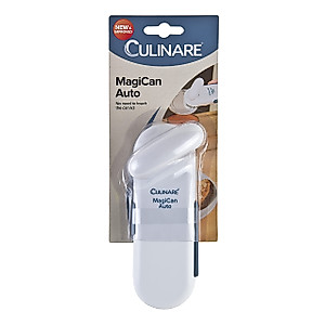Culinare C10011 MagiCan Auto 2 Can Opener - Manual opener with a patented cutting system and a strong clamp mechanism for single-hand use, in white, 20 x 5 x 15 cm