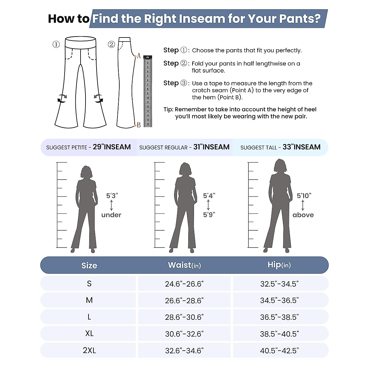 G4Free Jeggings for Women Flare Yoga Pants High Waisted Bootcut Yoga Leggings Workout Bootleg 4 Way Stretch (Navy,M,31")