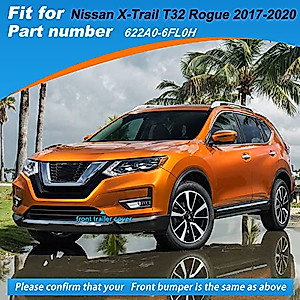 CZShiYue Front Bumper Tow Hook Cover Fit for Nissan X-Trail T32 Rogue 2017 2018 2019 2020 Towing Eye Cap 622A0-6FL0H (Silver, Left Driver Side)