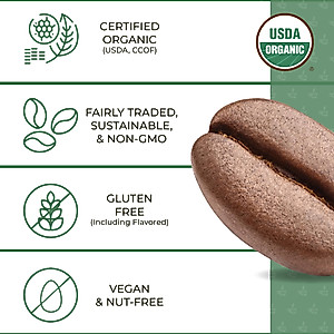 The Bean Organic Coffee Company 50/50 (Half Caff) French Roast, 50% Decaf, Dark Roast, Ground Coffee, 16-Ounce Bag, Café Molido Tostado Orgánico descafeinado