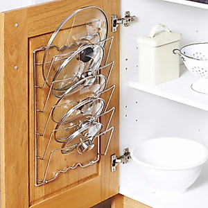 Yosoo Kitchen Hanging Lid Holder, Wall Door Mounted, Stainless Steel, 17.09in x 10.94in x 3.81in