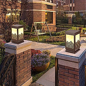 European Retro Waterproof Outdoor Garden Street Light Household Post Lamp External Lawn Rainproof Antirust Stainless Steel Marble Lampshade Column Backyard Patio Pathway Stigma Lamp E27