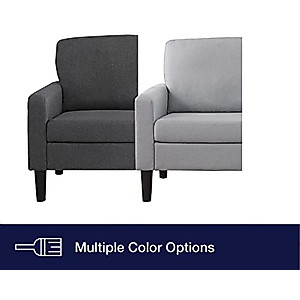 BEEY Modern Love Seat Sofas 53" Small Loveseat Sofa Linen Fabric Tufted Loveseat Sofa for Living Room Bedroom Small Apartment in Dark Grey