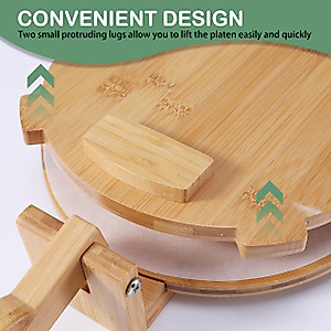 ZUJJAFY Tortilla Press 10 Inch Bamboo Tortilla Maker with 100 Parchment Paper, Mexican Tortillera Presser Homemade Tortillas Pataconera Dough Press