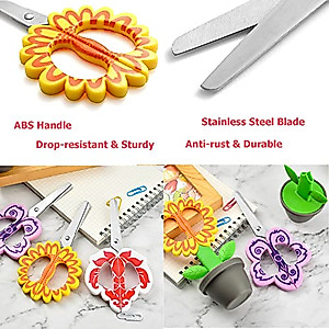 Kids Craft Scissors,Novelty Flower Design Stainless Steel Student Scissors for School 6 Inch All Purpose Left Handed Office Scissors with Blunt Tip-Morning Glory