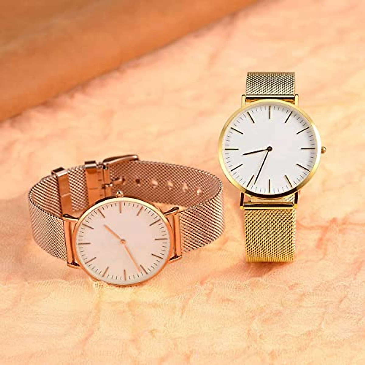 iCover Watch Band 18mm 20mm 22mm quick release Replacement bands Compatible for Smart watch or traditional watch, Universal Stainless steel Metal Mesh Watch strap for Men Women (20mm, Rose Gold)