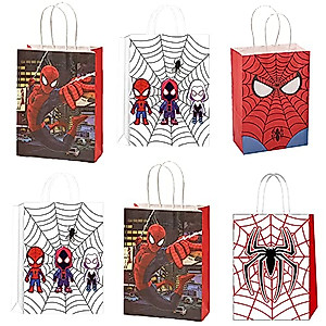 15 PCS Spider-man Party Gift Tote Bag,Super Hero Gift Candy Bag for Kids, Spider Hero Theme Birthday Party Supplies Decoration for Boy