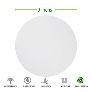 Parchment Paper Baking Circles, 9 inch Diameter Round Non-Stick Parchment Paper Liner for Baking Cakes, Cooking, Dutch Oven, Tortilla Press, Grill, Toaster, Pizza ( 100 Pieces )