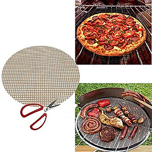 UPTRUST BBQ Grill Mat Set of 6 - Non Stick PTFE BBQ Oven Liner,Smoker Grill Mesh Mat,Reusable Baking Sheet Mat for Outdoor Gas Pellet Charcoal Electric Grill,15.75x13inches(3Pcs Solid Mat+3Pcs Mesh)