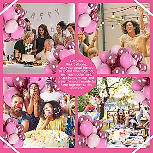 OWill 100pcs Balloons Metallic Pink 12 Inches Pink Latex Balloons,Light Pink and Deep Pink Balloons for Birthday Baby Shower Wedding Party Supplies Arch Garland Decoration