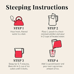 The Republic of Tea – Keto-Friendly Sweet Iced Hibiscus Lemonade Herbal Tea, 8 Large Quart-Sized Iced Tea Pouches, Naturally Caffeine-Free