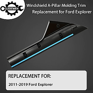 Windshield Trim Molding A-Pillar, Compatible with Ford Explorer 2011-2019, Front Outer Left Driver & Right Passenger Cover, Window Trim Moulding, BB5Z7803136AA, BB5Z7803137AA, Plastic Windshield Trim