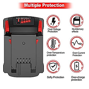 Rocivic 2 Packs 6.0Ah Replace for Milwaukee 18V Battery, Compatible with Milwaukee 18 Volt M18 48-11-1820 48-11-1812 48-11-1850 48-11-1828 48-11-1828 48-11-1815 Cordless Power Tools