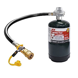 MCAMPAS Low Pressure 1LB Propane Tank Gas Regulator Valve with 1/4 Quick Connect Shut Off Valve for Outdoor Camper Grill Stove, Heater, Fireplace, Fire Pit