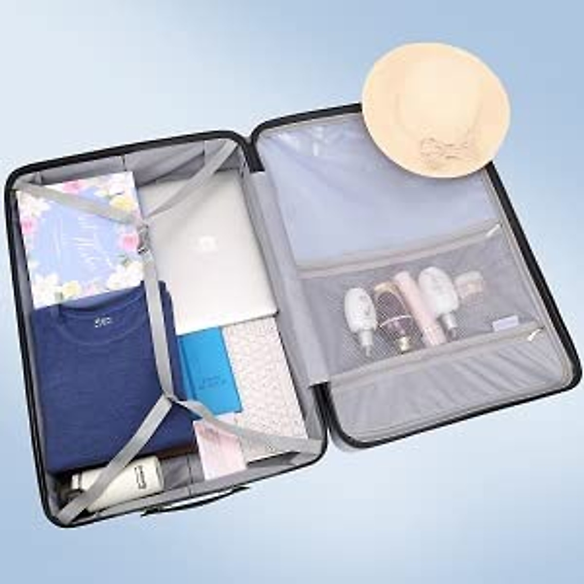 TydeCkare Luggage Sets 3 Piece (20/24/28) ABS+PC Suitcase Hardshell Lightweight Carry Ons with TSA Lock & Spinner Silent Wheels, Convenient for Trips, Gray