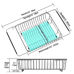 SANNO Dish Drying Rack, Expandable Dish Drainer Stainless Steel Cutlery Utensil Holder Silverware Organizer Rack