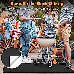 40" Square Fire Pit Mat, 4 Layers of Fireproof Grill Pad for Fire Pit, Under Grill Mat&Fire Pit Mat for Protecting Wood Deck Patio Floor Grass, Propane Burners & Portable Charcoal Grills