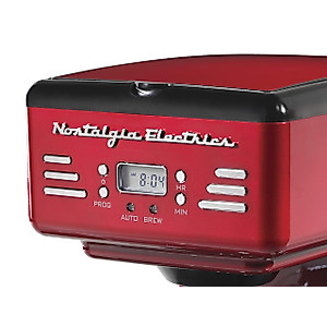 Nostalgia Retro 12-Cup Programmable Coffee Maker With LED Display, Automatic Shut-Off & Keep Warm, Pause-And-Serve Function, Red