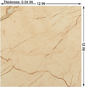 WESTICK Peel and Stick Waterproof Floor Tile Yellow Marble Floor Tiles Bathroom Flooring Tiles Peel and Stick Tiles for Floor Self Adhesive Removable Vinyl Flooring Kitchen Bedroom 12 x 12 in 5 PCS