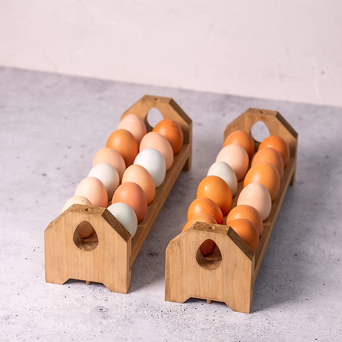 Farmhouse Stackable Wood Egg Holder l Egg Storage l Fresh Egg Storage l Wooden Egg Holder l Wooden Egg Rack l Wood Egg Carton l Egg Tray (1)