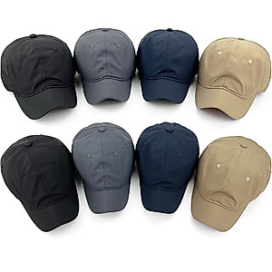 Rayna Fashion womens Structured Short Bill Quick Dry Brim Trucker Baseball Dad Cap, Black, X-Large