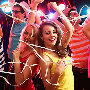 Sumind 40 Pieces Ribbon Wedding Streamers with Bells, Lace Fairy Wand Stick Party Ribbon Streamers Chromatic Silk Streamers for Party, Birthday and Holiday (Champagne)