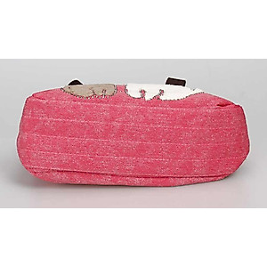 Canvas Tote Handbag for Women Cute Cat Embroidery Shoulder Purse Large Zipper Travel Work Shopping Grocery Bags