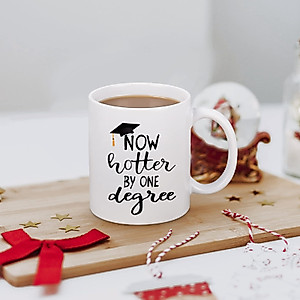 Cabtnca Graduation Gifts for Him Her, Now Hotter by One Degree Mug, Gifts for College High School Graduates, Men's Female College High School Graduation Gifts for Friends, 11 Oz White
