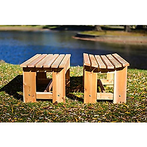 Premium Cedar Outdoor Garden Bench with Flat Seat (48” Wide, 18” Deep, 17” Tall)