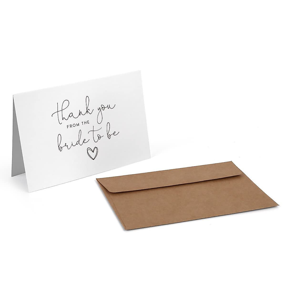 All Ewired Up Thank You From The Bride To Be Heart Cards with Kraft Envelopes, Box of 30, Folded, Tented, Bulk, Wedding, Bridal Shower, Bachelorette Party, Hen's Night, Rehearsal Dinner