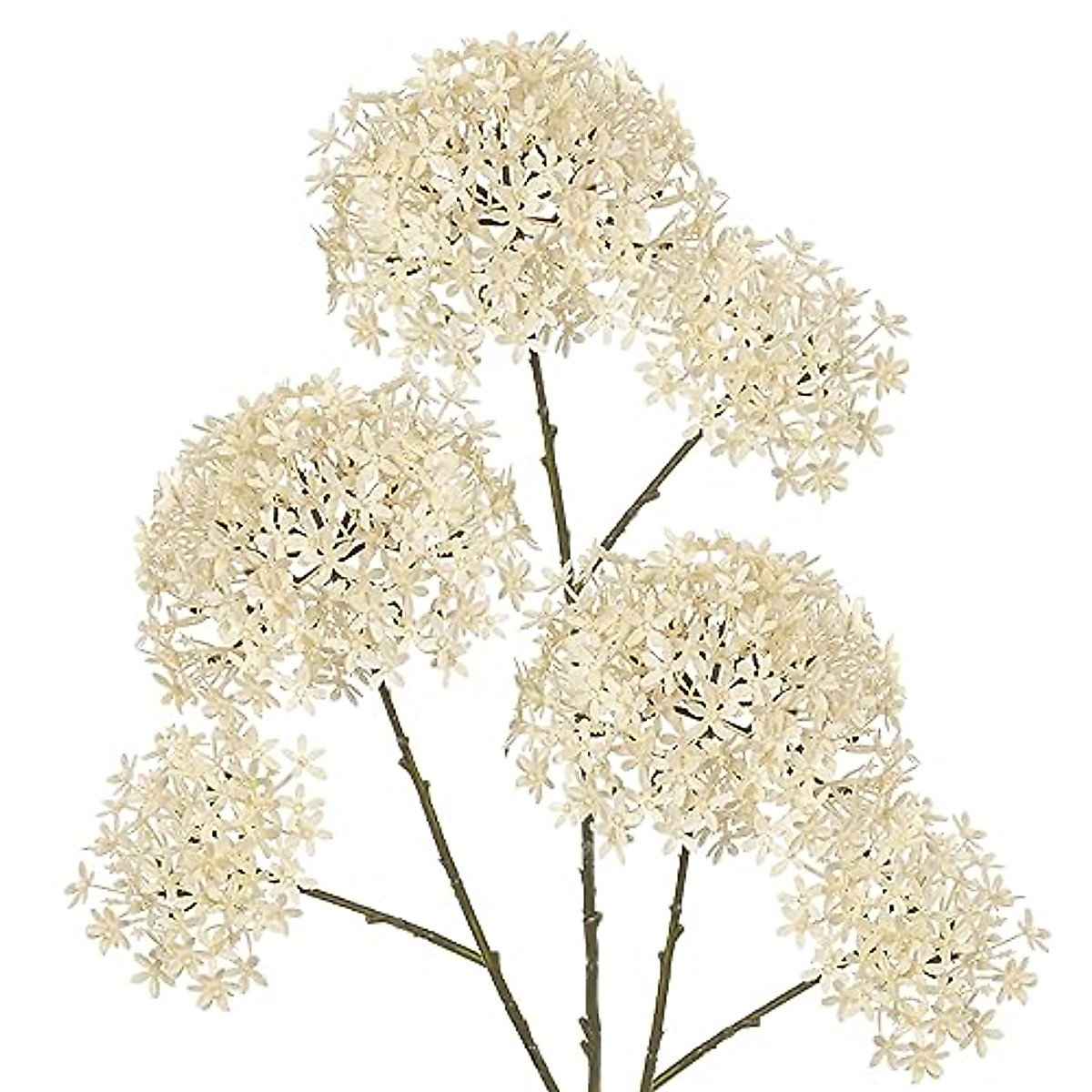 3 Bundles Artificial Fall Flowers Crown Flowers 28” Long Stem Fake Fall Flowers Faux Autumn White Flowers for Home Floral Arrangement Wedding Thanksgiving Party Table Centerpieces Decorations