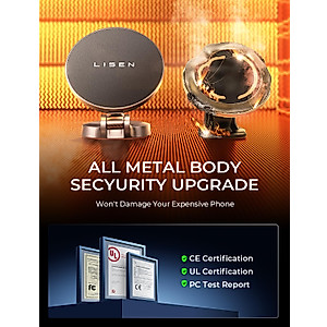 LISEN for Magsafe Car Mount Charger [Fastest Charging Speed] 15W Fast Charging Wireless Car Charger iPhone Car Mount, Phone Holder Mount for Car Dashboard for iPhone 15 Pro Max Plus 14 13 12 Mini