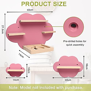 OPERMAXER for TonieBox and Tonie Shelf Cloud, Tonies Storage for Tonie Figures Characters, Floating Shelves Magnetic Wall Shelf for Children Play Room, Charging Station, Pink（3 Pcs）