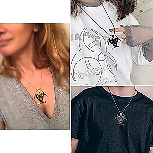 Celtic Knot Necklace Viking Pendant - Norse Mythology Jewelry Triple Odin Horn Crescent Moon Necklace Mens 316L Stainless Steel Triskelion Amulet Pewter Tribal Protection Triskele Jewelry SP0053B