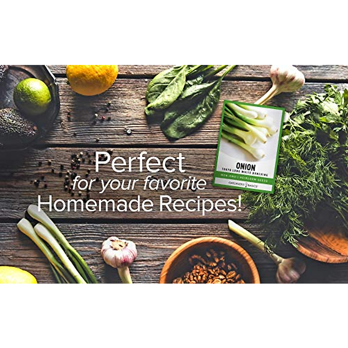 Green Onion Seeds for Planting - Tokyo Long White Bunching is A Great Heirloom, Non-GMO Vegetable Variety- 200 Seeds Great for Outdoor Spring, Winter and Fall Gardening by Gardeners Basics