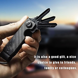 Key Organizer For Men,Compact Key Holder with Mini Screwdriver,Creative Folding Pocket Key Holder up to 5 Keys (C)