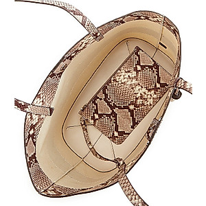 Michael Michael Kors Tasseled Snake‑Print Striped Canvas Large