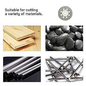 YEEZUGO 10 pcs Diamond Cutting Wheel Cut Off Discs Coated Rotary Tools W/Mandrel 22mm for Dremel