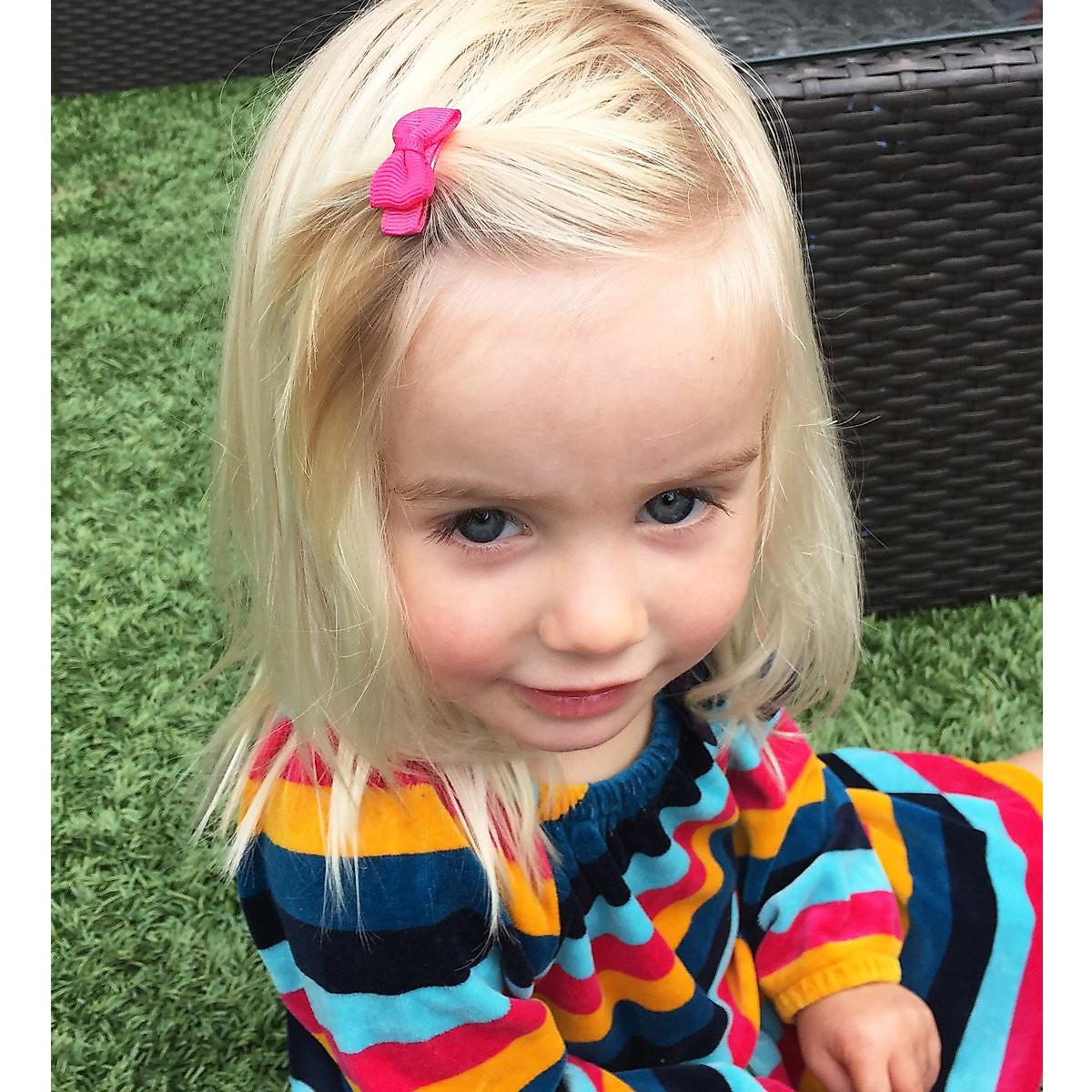 Baby Wisp 5 Tiny Grosgrain Tuxedo Hair Bows Baby Girls Toddler Clips - Little & Brave Gift Set