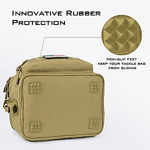 KastKing Karryall Fishing Tackle Bags for Saltwater or Freshwater Fishing - Water Resistant Material - Fishing Gear Storage - Medium Khaki