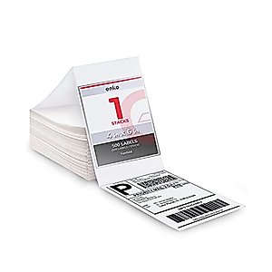 enKo 4 x 6 Thermal Labels Fan Fold Labels Compatible for Rollo Printer Labels - 1 Stack of 500 4x6 Label Zebra Printer - Mailing Postal Label Paper, Perforated, Permanent Adhesive
