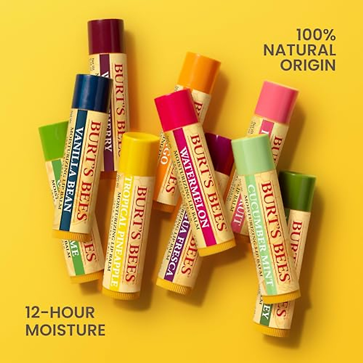 Burt's Bees Watermelon Lip Balm, Lip Moisturizer With Responsibly Sourced Beeswax, Tint-Free, Natural Conditioning Lip Treatment, 1 Tube, 0.15 oz.