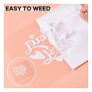 HTVRONT Heat Transfer Vinyl White Iron on Vinyl-12"x 60FT White HTV Vinyl Roll Easy to Cut & Weed for Heat Vinyl Design (White)