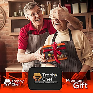 Meat injectors for smoking – Professional Turkey injector syringe kit with Case, Stainless Steel Turkey Injector Marinade, Brisket smoker grill Food Injector Syringe Kit - BBQ Injector 2-oz Large