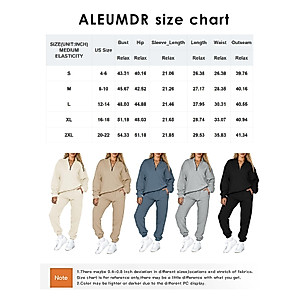 Aleumdr Womens 2 Piece Sweatsuit Sets 2025 Fall Trendy Half Zip Pullover Long Sleeve Sweatshirt Jogger Pants Outfits with Pockets Black Medium