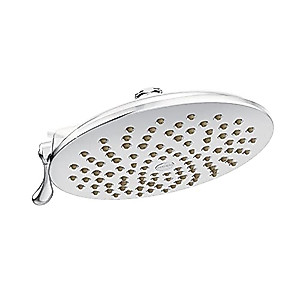 Moen Velocity Chrome Two-Function Rain Shower 8-Inch Showerhead with Immersion Technology for a High-Pressure Rinse, Round Rainfall Shower Head, Pressure Boosting Shower Head, S6320